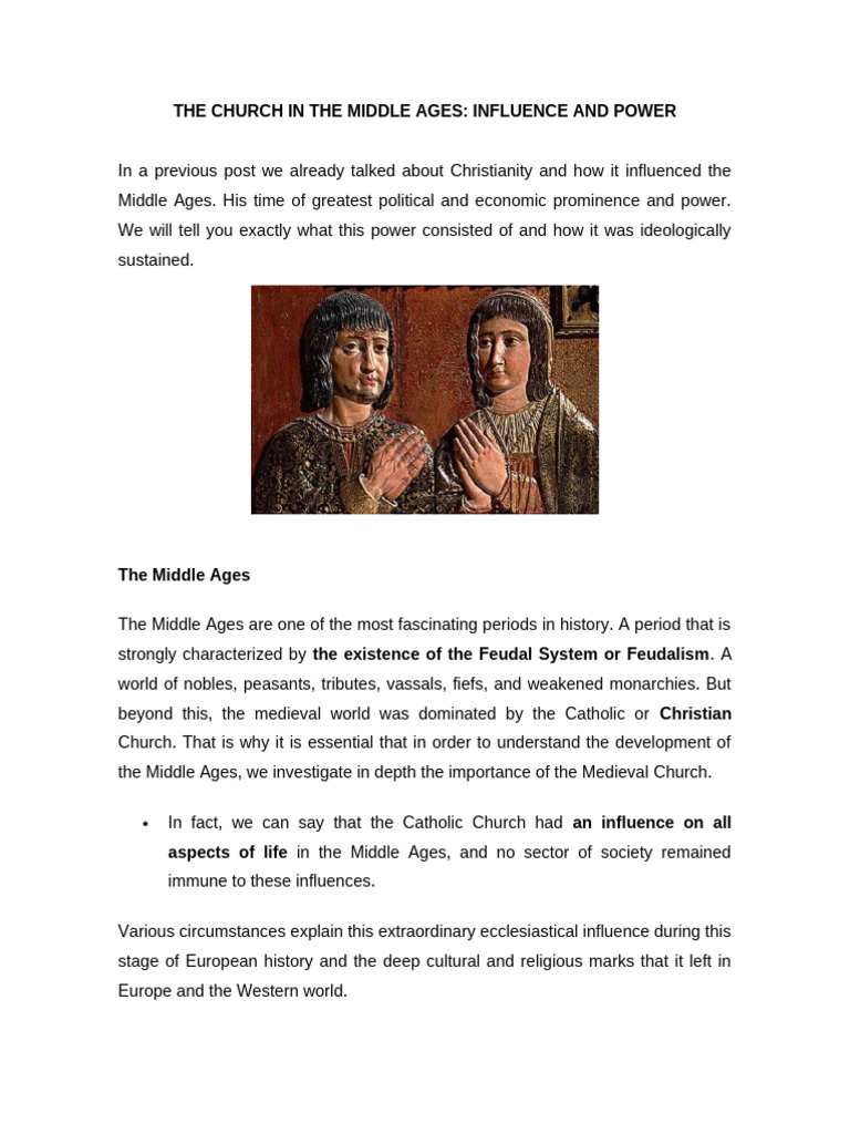 The Church in The Middle Ages | PDF | Catharism | Catholic Church