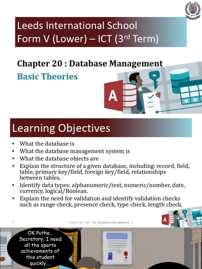 Form V(L) – ICT_Chapter 20 Database I | PDF | Databases | Table (Database)