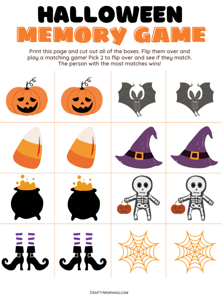 Free Halloween Memory Game Printable | PDF