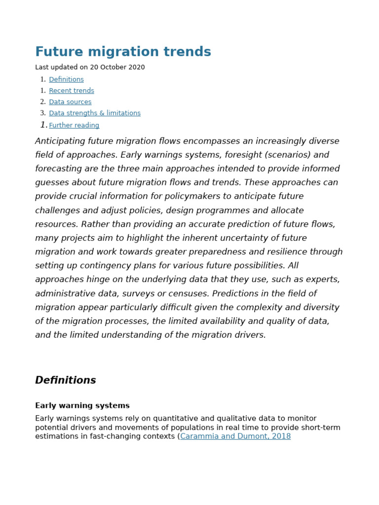 Future Migration Trends | PDF | Human Migration | Forecasting