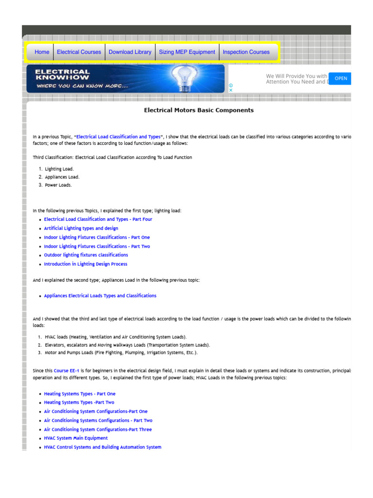 Electrical Motors Basic Components Electrical Knowhow | PDF | Electric Motor | Bearing (Mechanical)