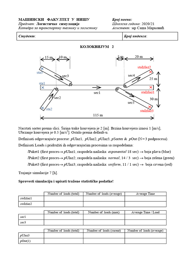 Kolokvijum 2 Simulacije Primer | PDF