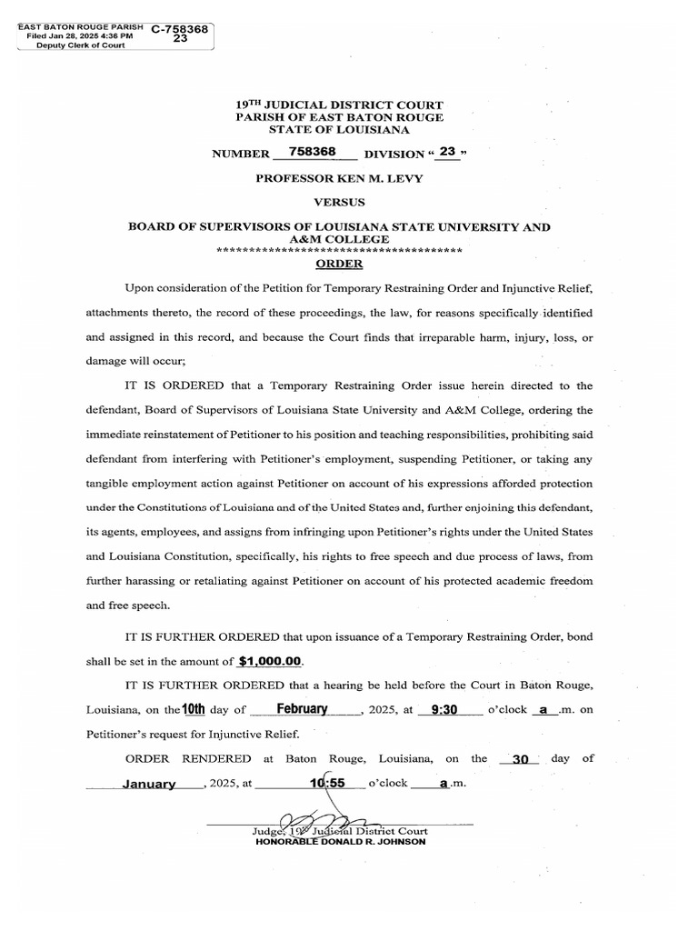 Temporary Restraining Order | PDF