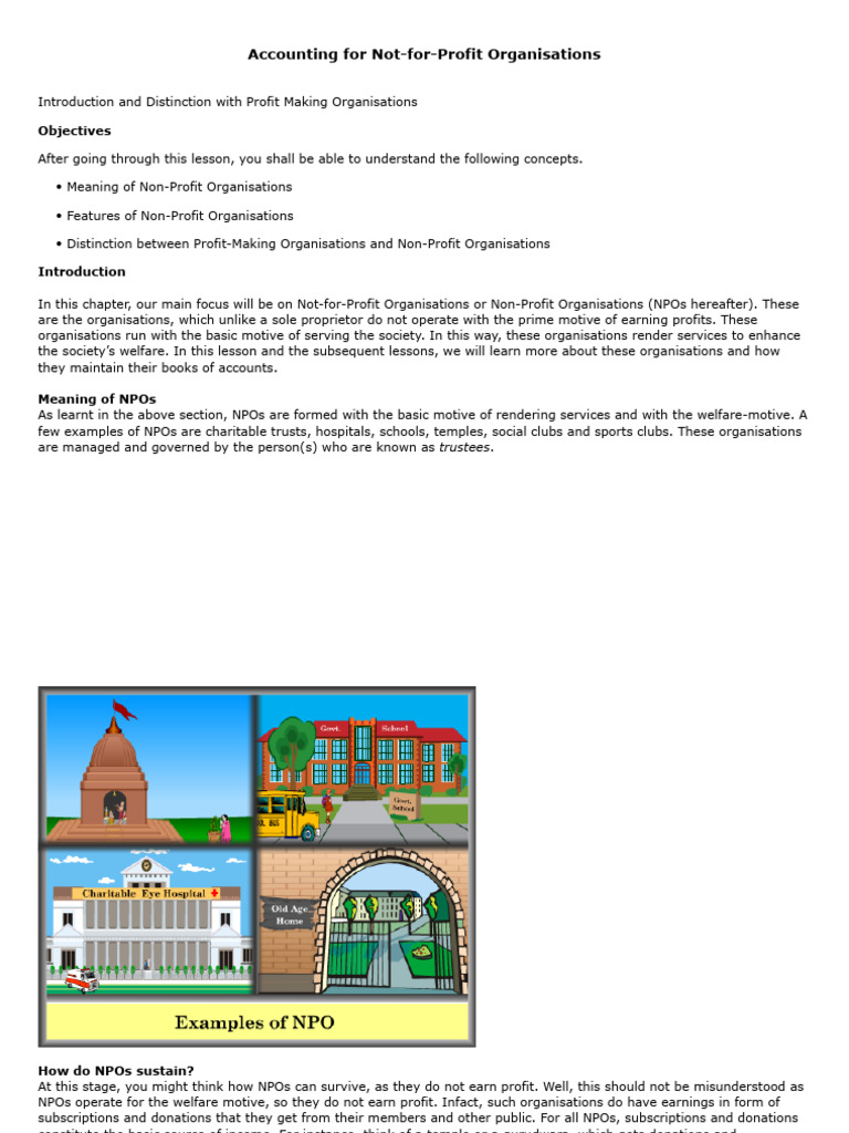 Accounting For Non-Profit Organisation | PDF | Debits And Credits | Expense