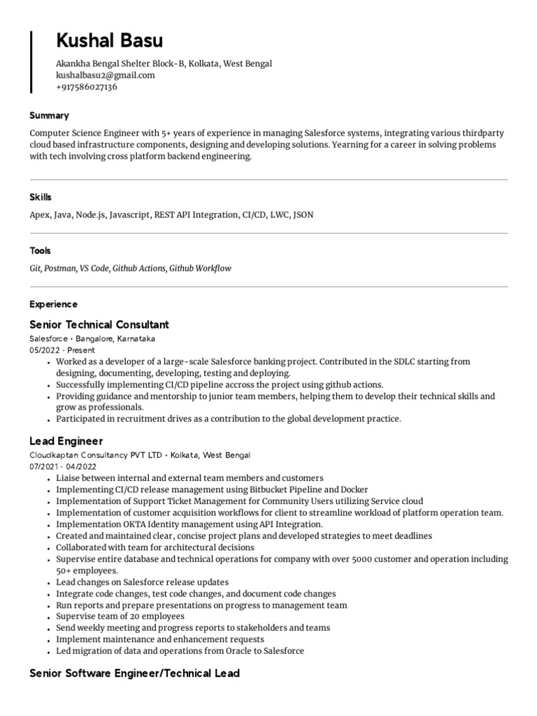 Kushal - Engineering Resume | PDF | Cloud Computing | Java (Programming Language)