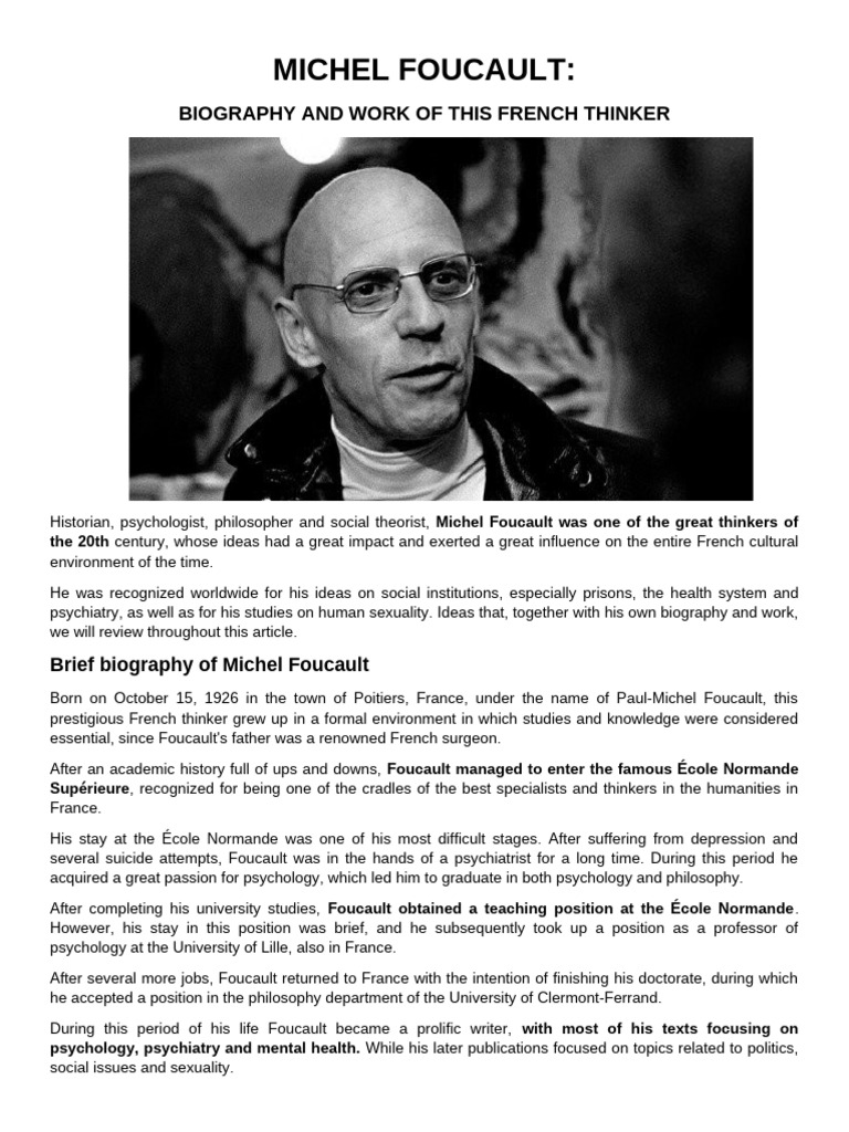 Michel Foucault: Life and Key Ideas | PDF | Michel Foucault | Liberal ...