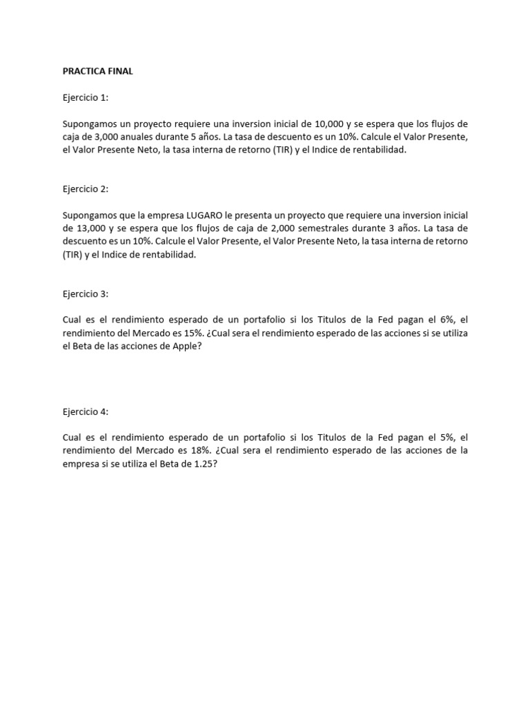 Ejercicios FINAL - Inv Int | PDF