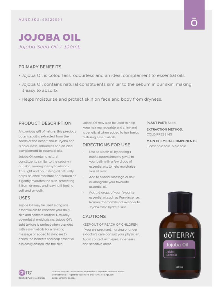 Jojoba Oil 100ml | PDF | Essential Oil | Hair Care