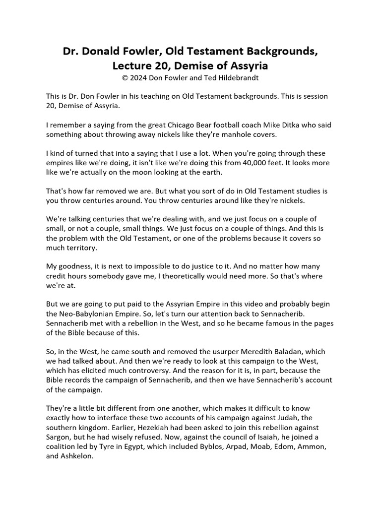 Fowler_OTB_EN_Lect20 | PDF | Babylonia