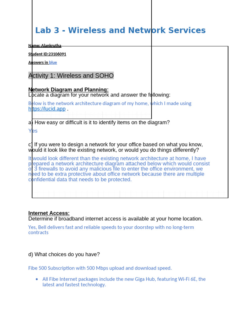 Lab 3 - Wireless and Network Services - (2) | PDF | Computer Network | Proxy Server