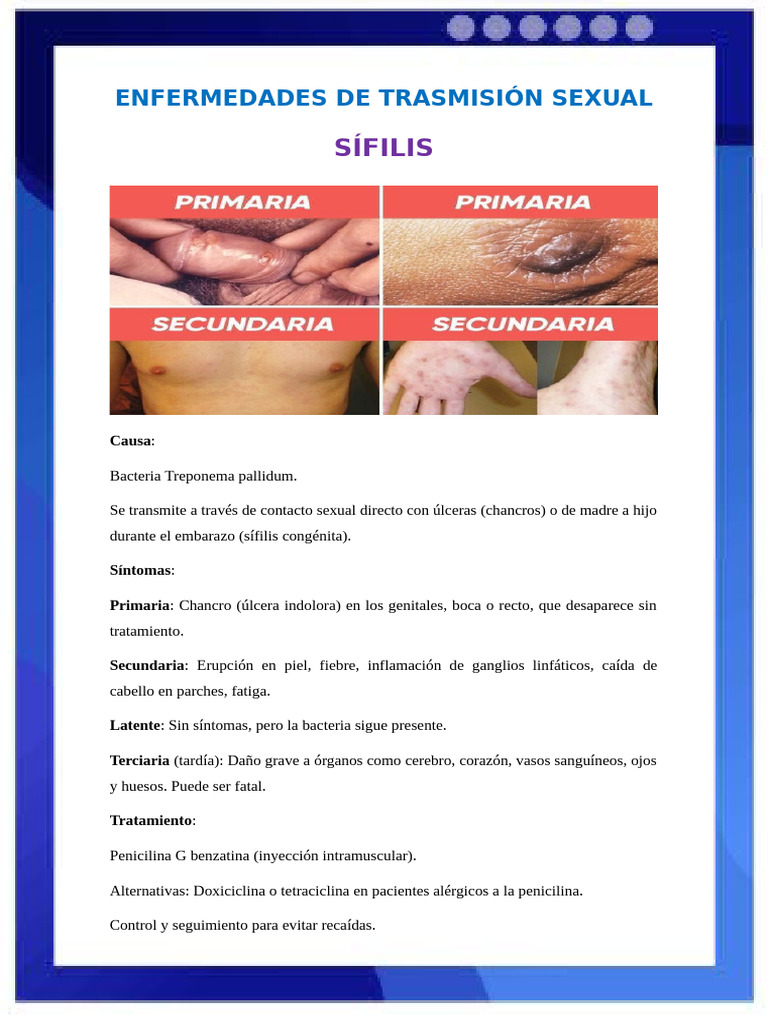 ENFERMEDADES DE TRASMISIÓN SEXUAL | PDF | Infección transmitida ...