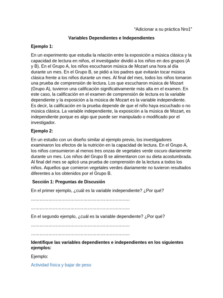 Cefotes Variables Dependientes E Independientes Pdf