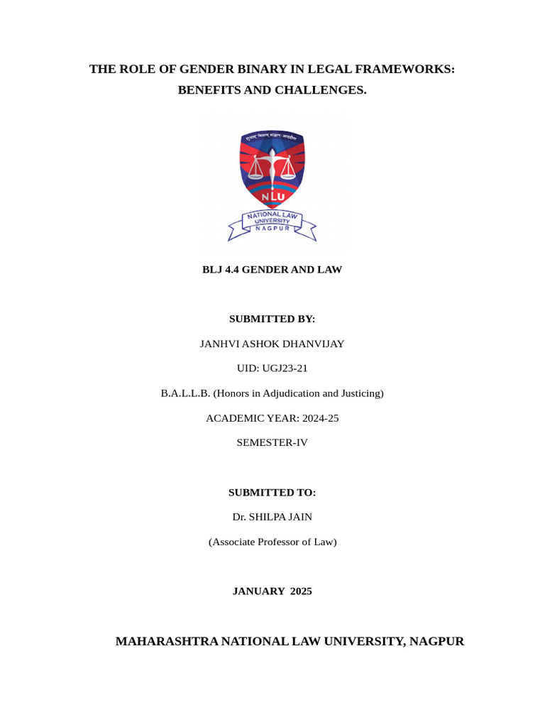 Gender Binary's Impact on Legal Systems | PDF | Gender Identity ...