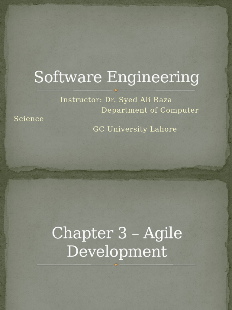 Lecture 3 Software Engineering CS-2105 | PDF | Scrum (Software Development) | Agile Software ...
