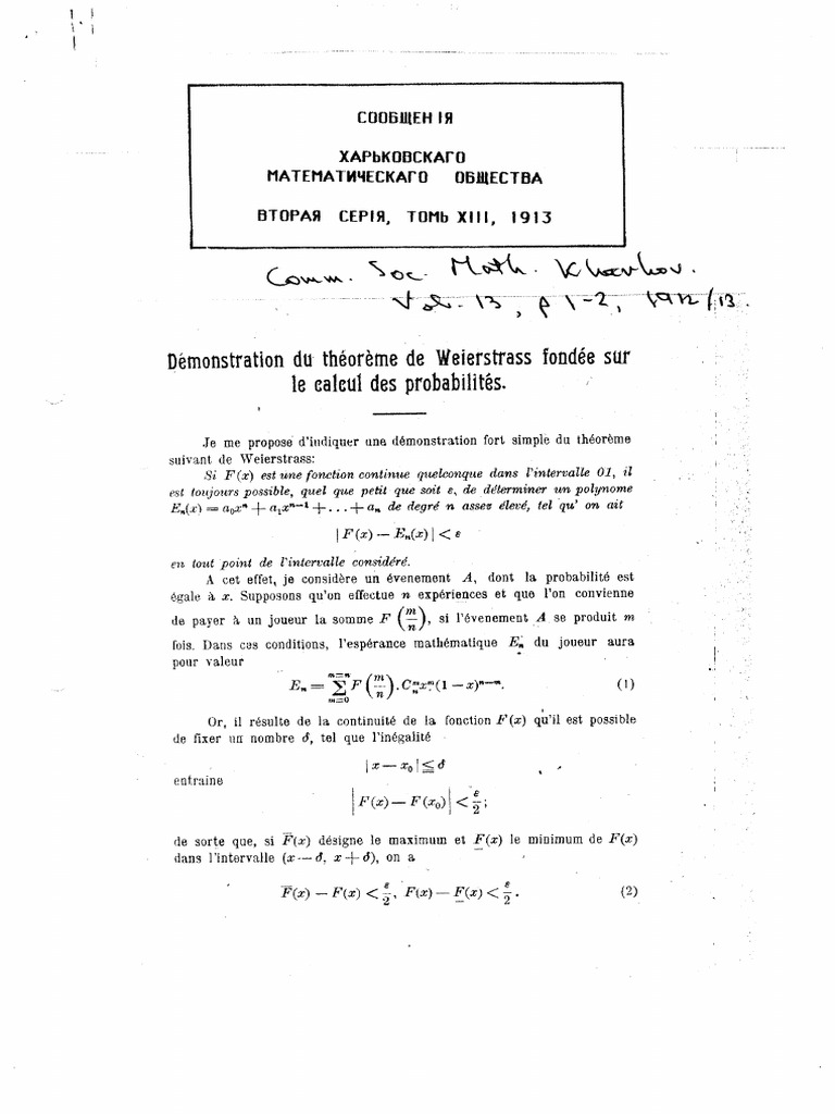 Bernstein 1912 | PDF