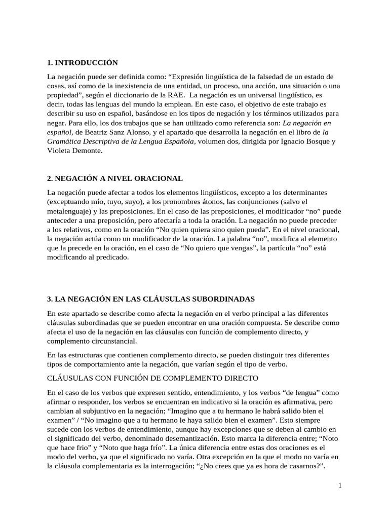 Uso de la Negación en Español | PDF | Verbo | Adverbio