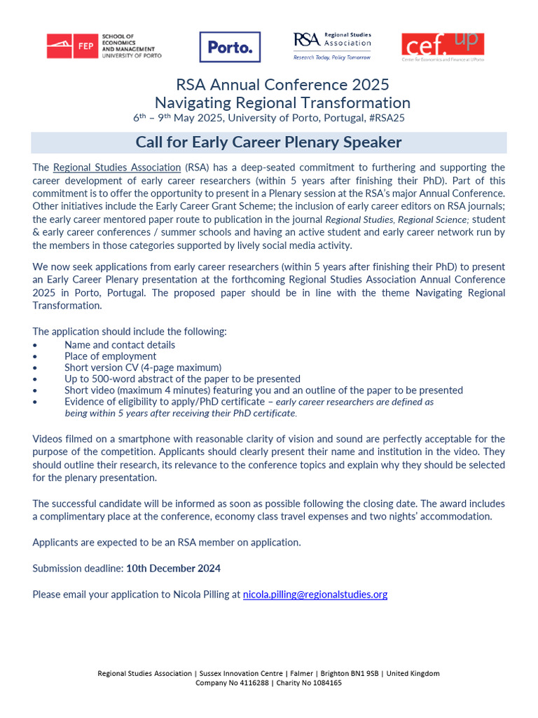 RSA 2025 Early Career Speaker Call | PDF