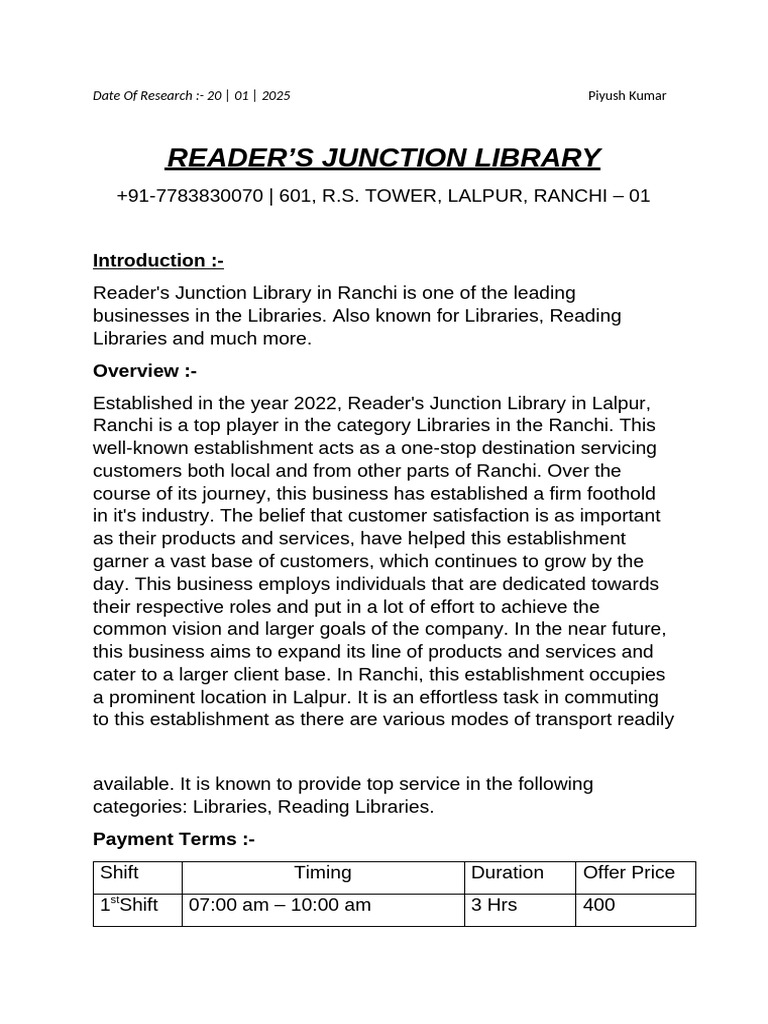 3.reader's Junction Library | PDF