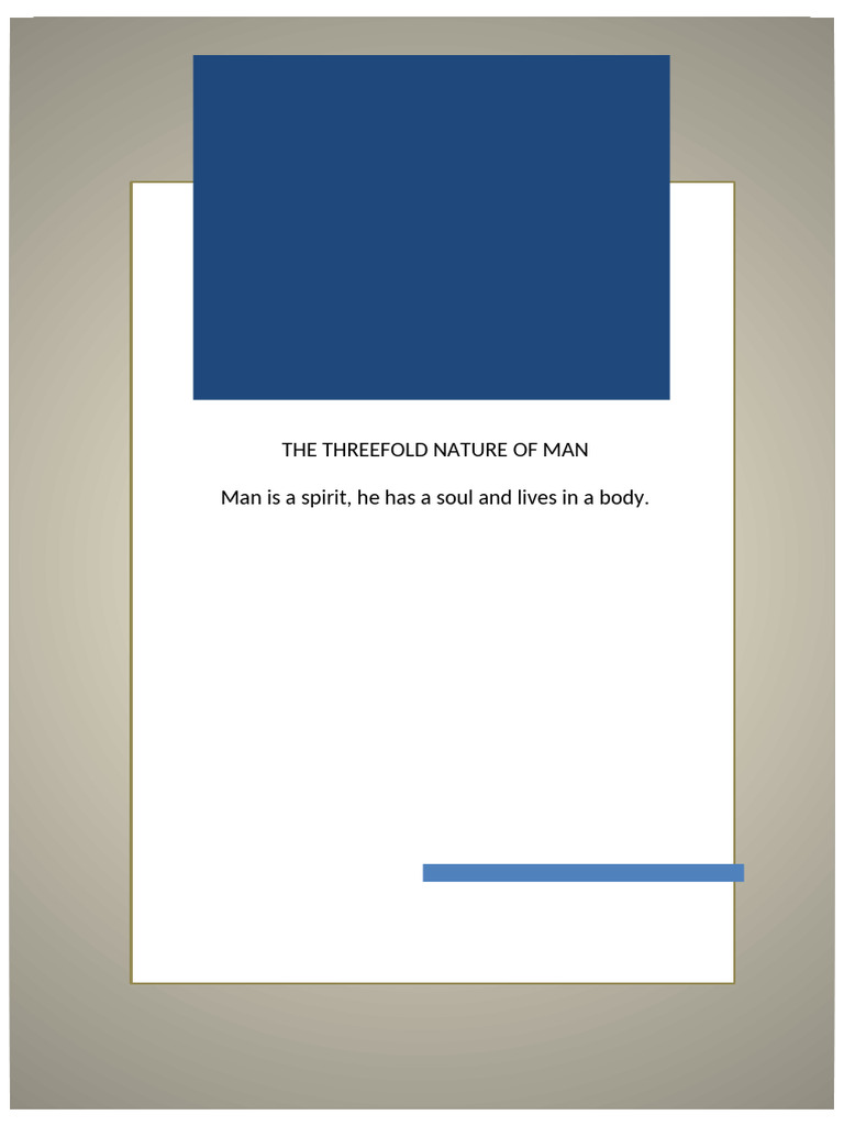 A Natureza Tripla de um Homem | PDF | Alma | Deus