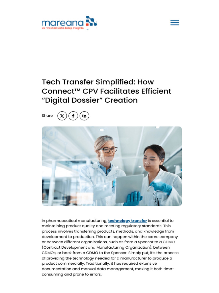Mareana Com Blog Simplifying Tech Transfer Efficient Digital Dossier Creation ... | PDF ...