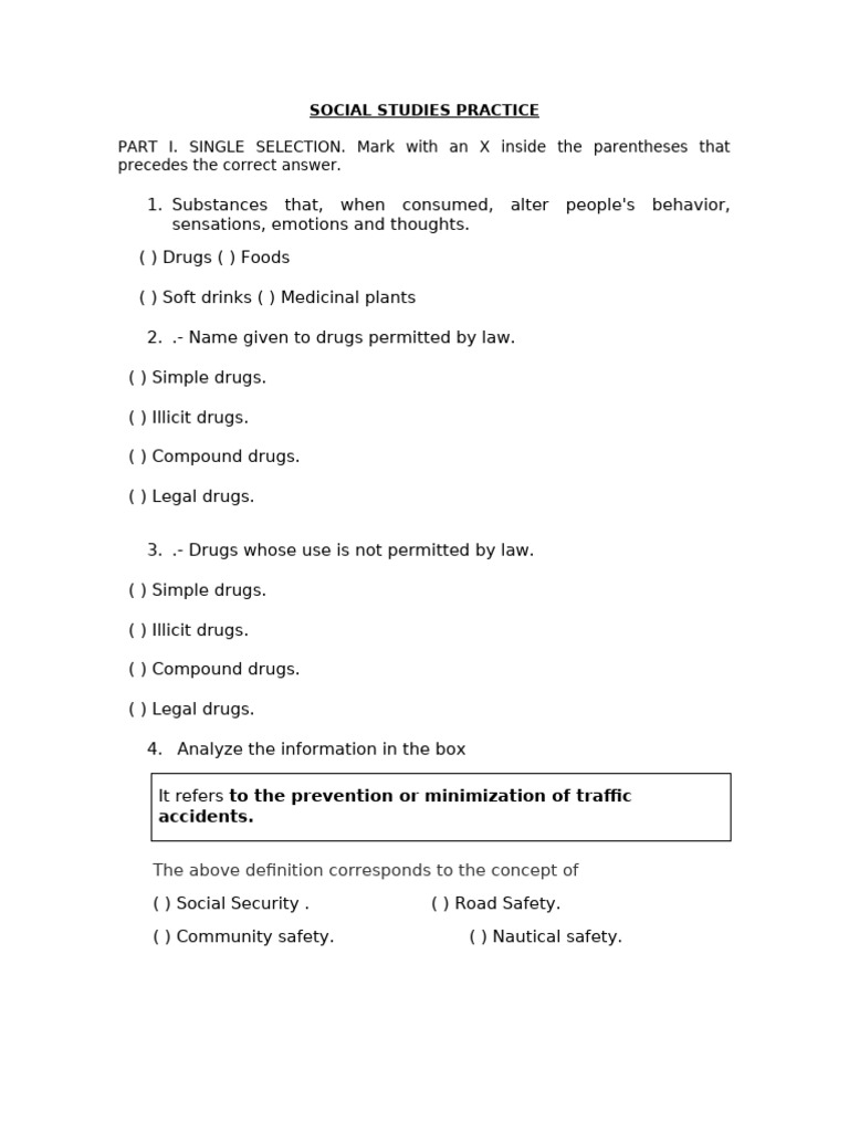 Social Studies Practice | PDF | Drugs