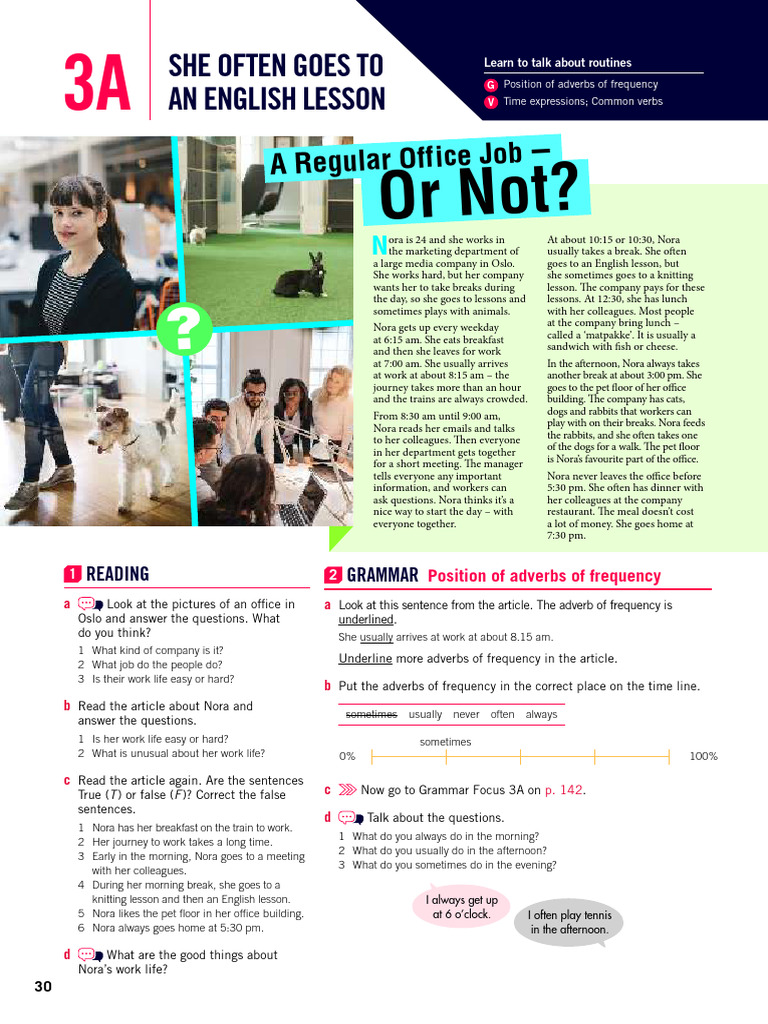 Unit 3A - She Often Goes To An English Lesson - Empower 2nd A2 - SB-37 ...