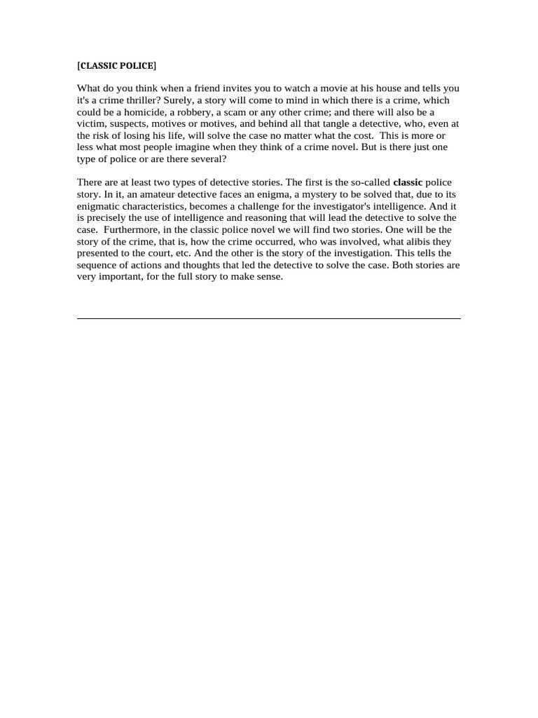 police story | PDF | Detective Fiction | Mystery Fiction