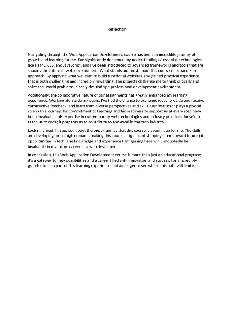 Reflection | PDF