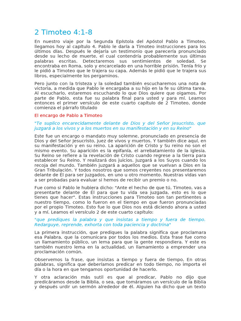 Instrucciones Finales de Pablo | PDF | Pablo el apóstol | Primera ...