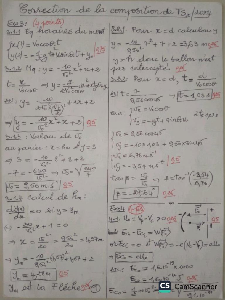 TS2 SP Corrige1 Sem1 2025 | PDF