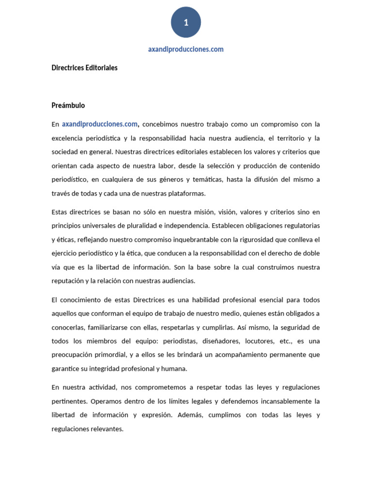 Propuesta de Directrices Editoriales ANDRÉS ALÍ LÓPEZ | PDF | Derecho laboral | Anonimato
