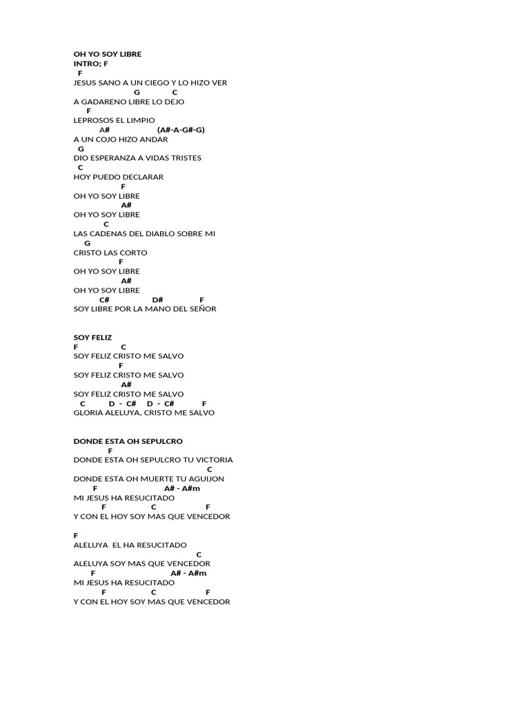 Oh Yo Soy Libre | PDF