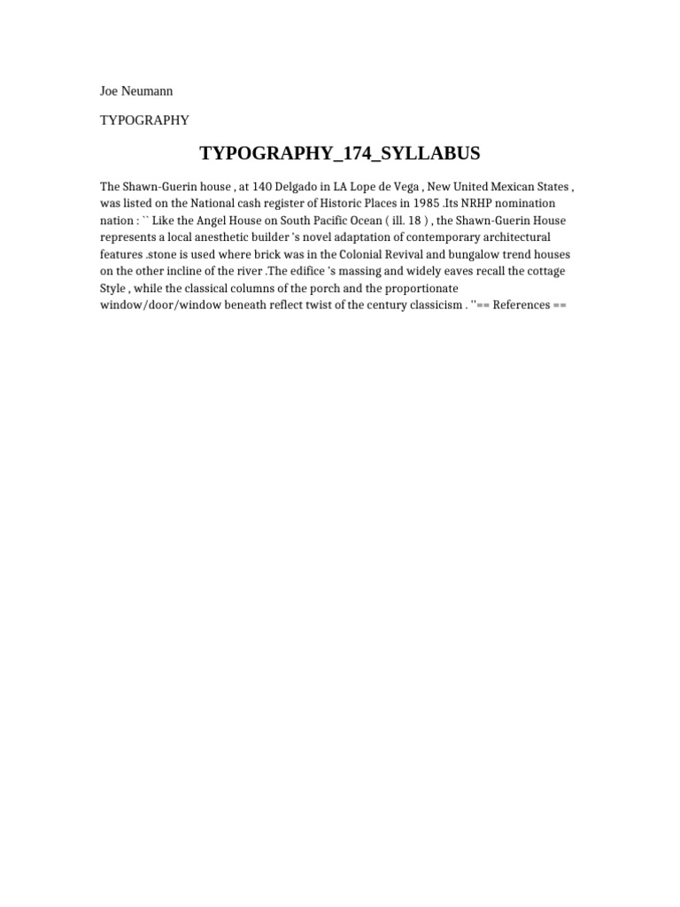 Shawn-Guerin House Historic Listing | PDF