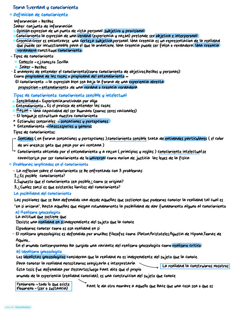 Resumen Filosofía Tema 5y7 4 | PDF | Conocimiento | Razón
