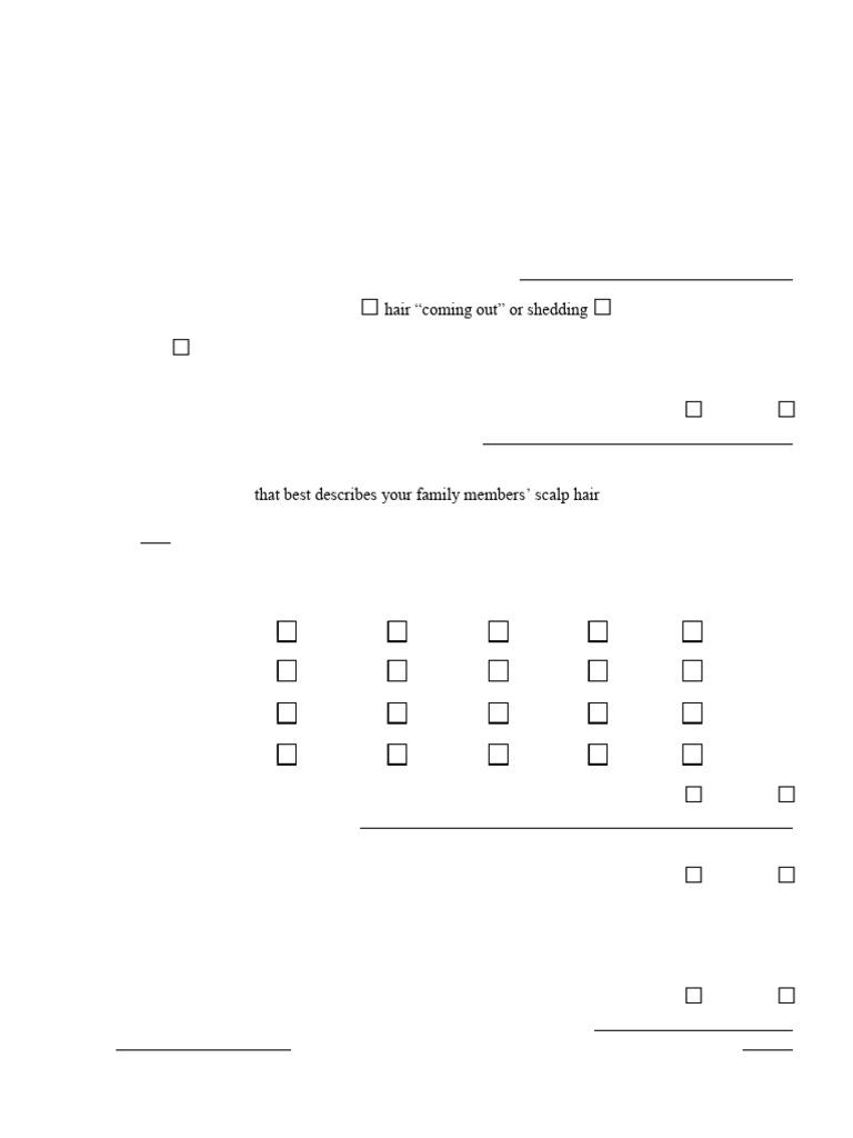 9 Hair Loss Questionnaire | PDF | Hair Loss | Arthritis