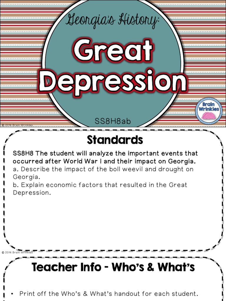 Great Depression - Ga. History Review | PDF | Dust Bowl | Wall Street ...