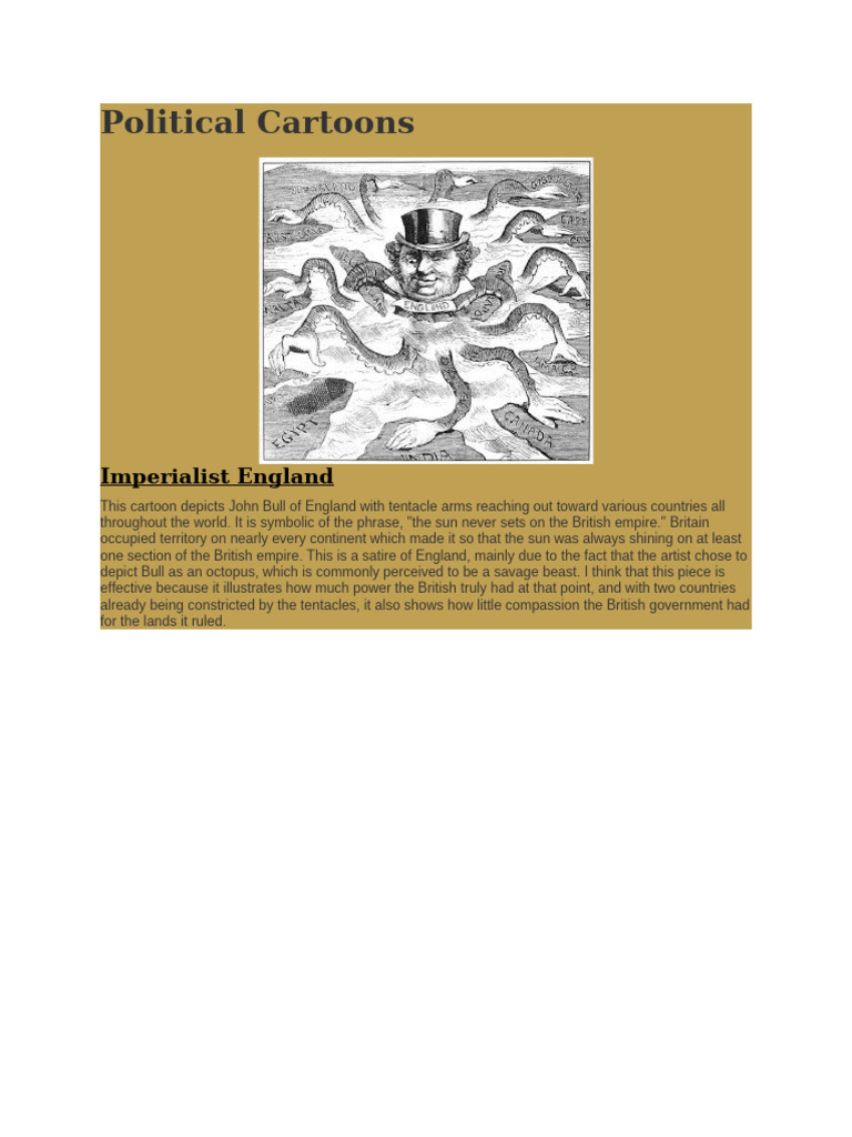 Political Cartoons England Imperialism | PDF