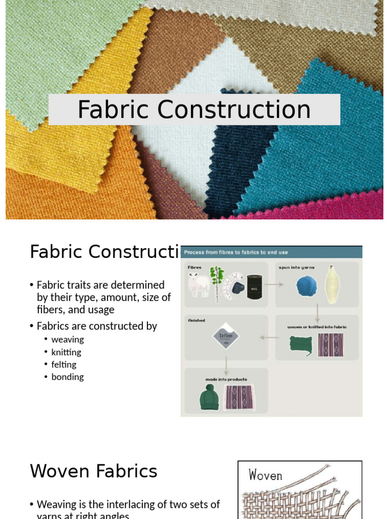 Types and Techniques of Fabric Construction | PDF | Textiles | Weaving