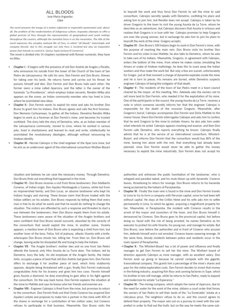 ALL BLOODS - Chapter Summary | PDF
