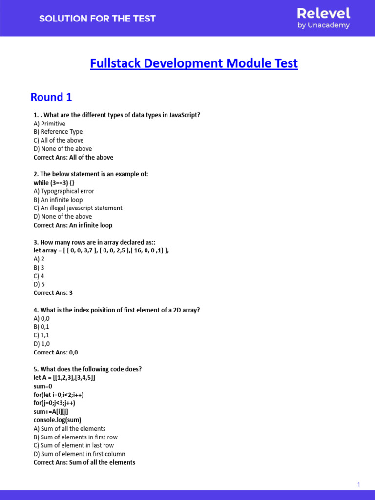 Solution Module Test FSD Merged 30th Oct-2 | PDF | Java Script | Json