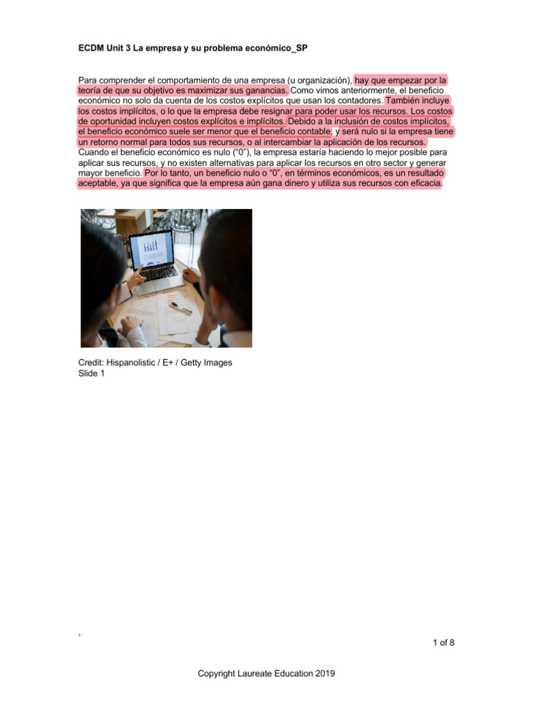 ECDM Unit 3 La Empresa y Su Problema Económico - SP | PDF | Business ...