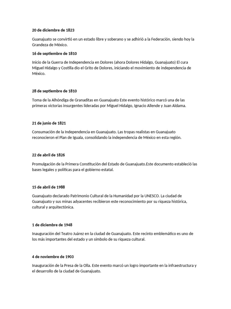 Historia y Cultura de Guanajuato | PDF