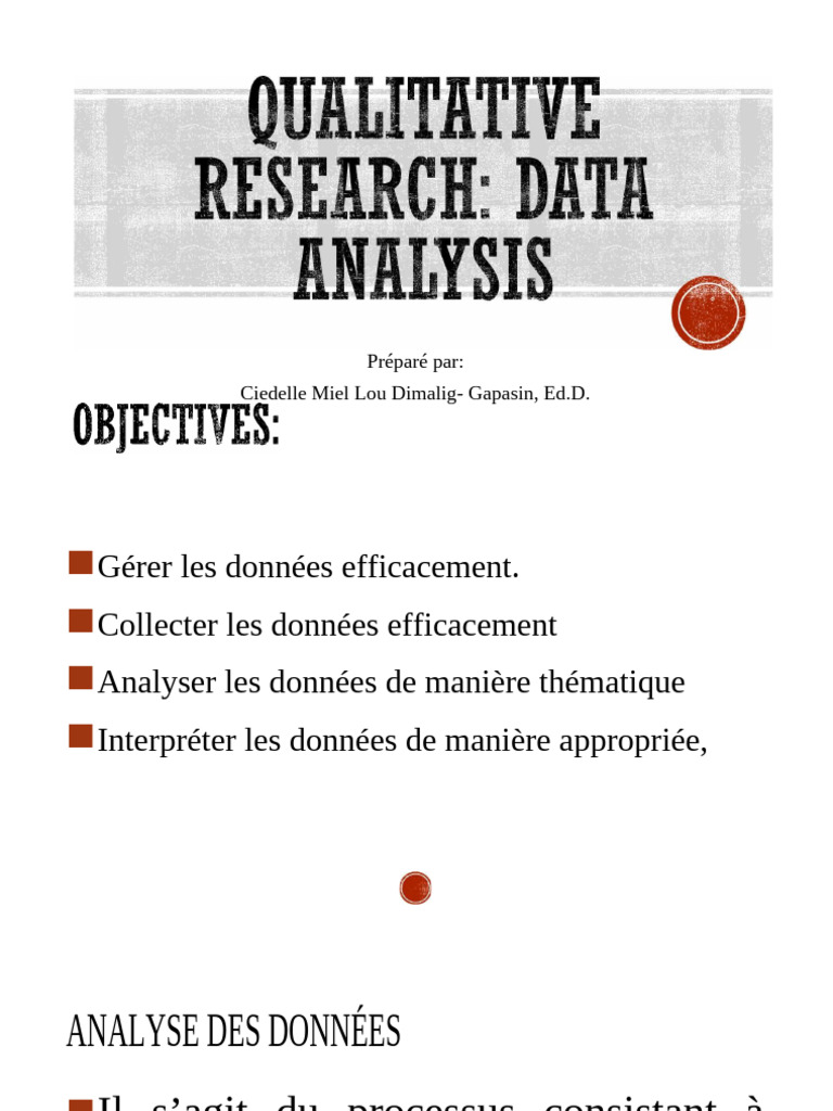 Analyse des données qualitatives en QLR | PDF | Analyse des données