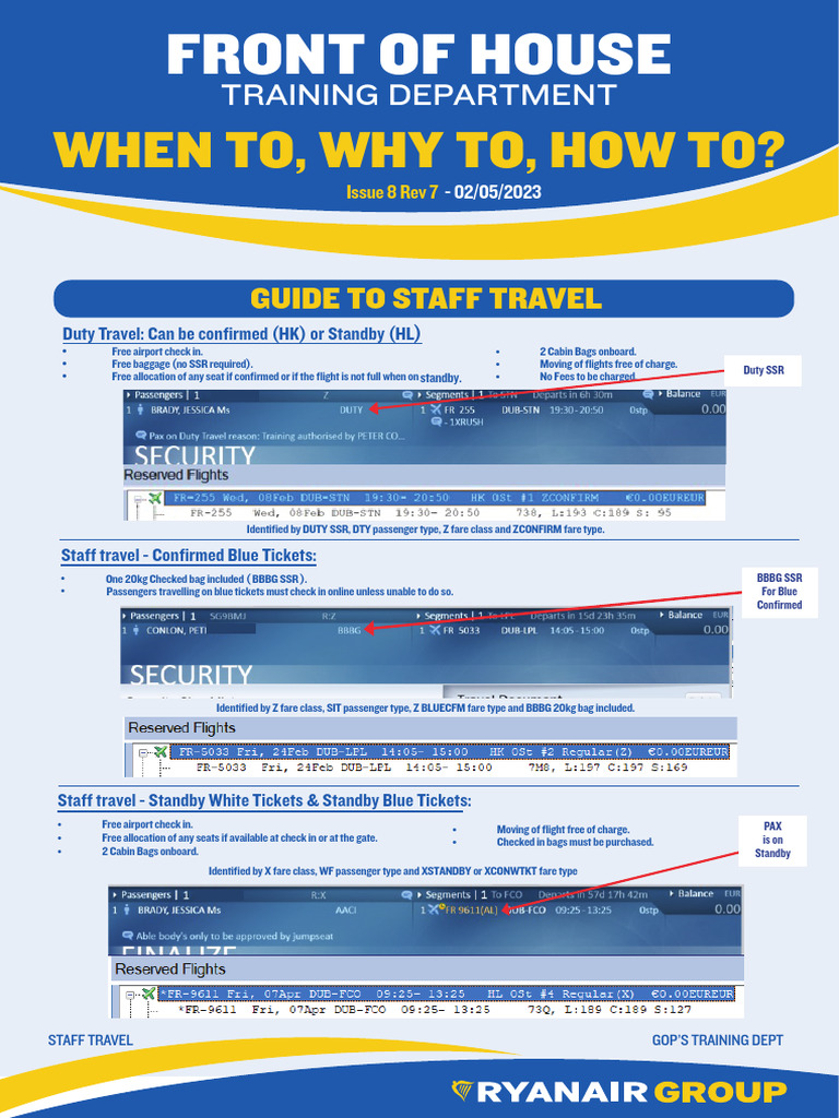 Staff Travel Guide for Ryanair Employees | PDF | Aircraft | Aviation Safety