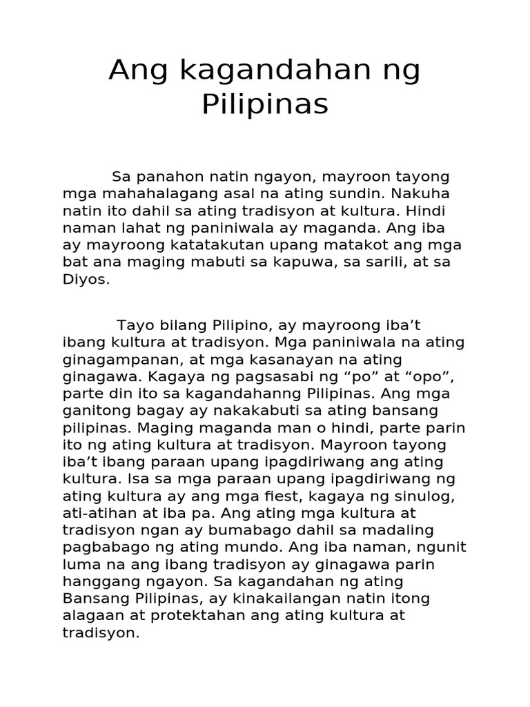 Ang kagandahan ng Pilipinas | PDF Ang kagandahan ng Pilipinas | PDF