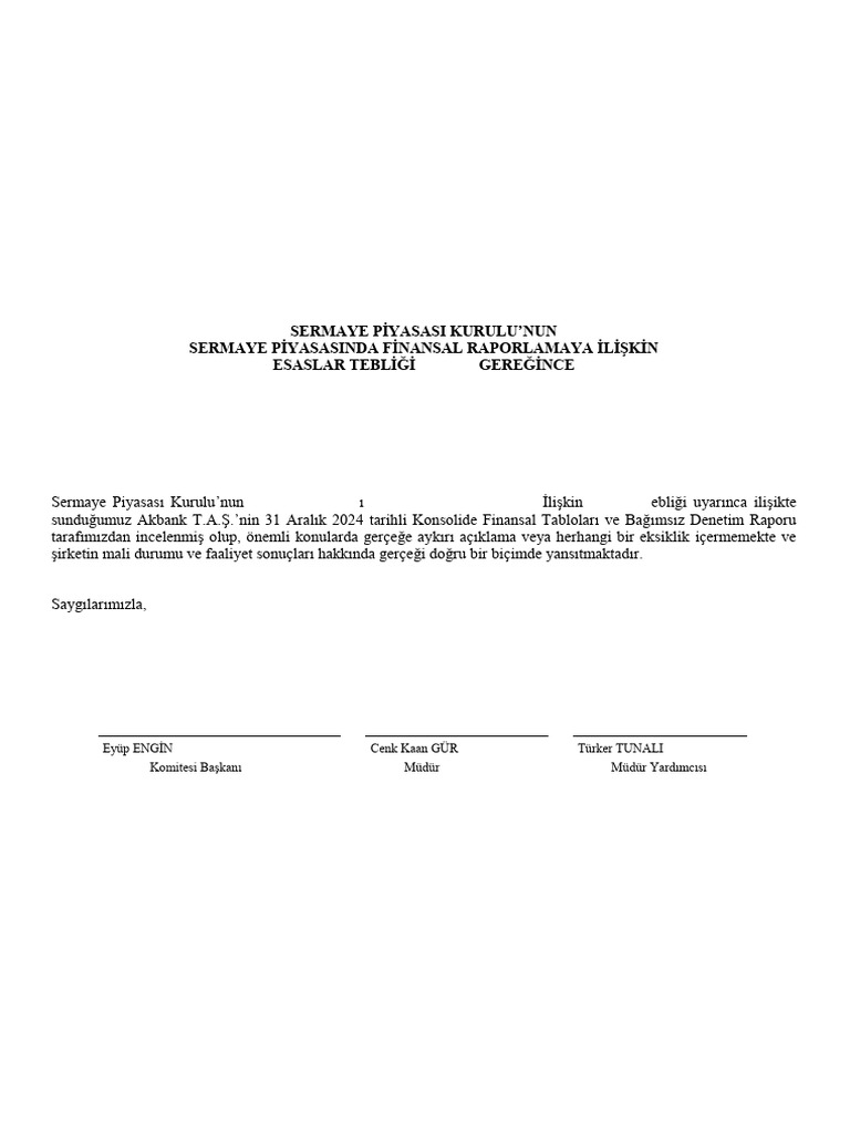 4c2024 Akbank Konsolide Sorumluluk Beyani | PDF