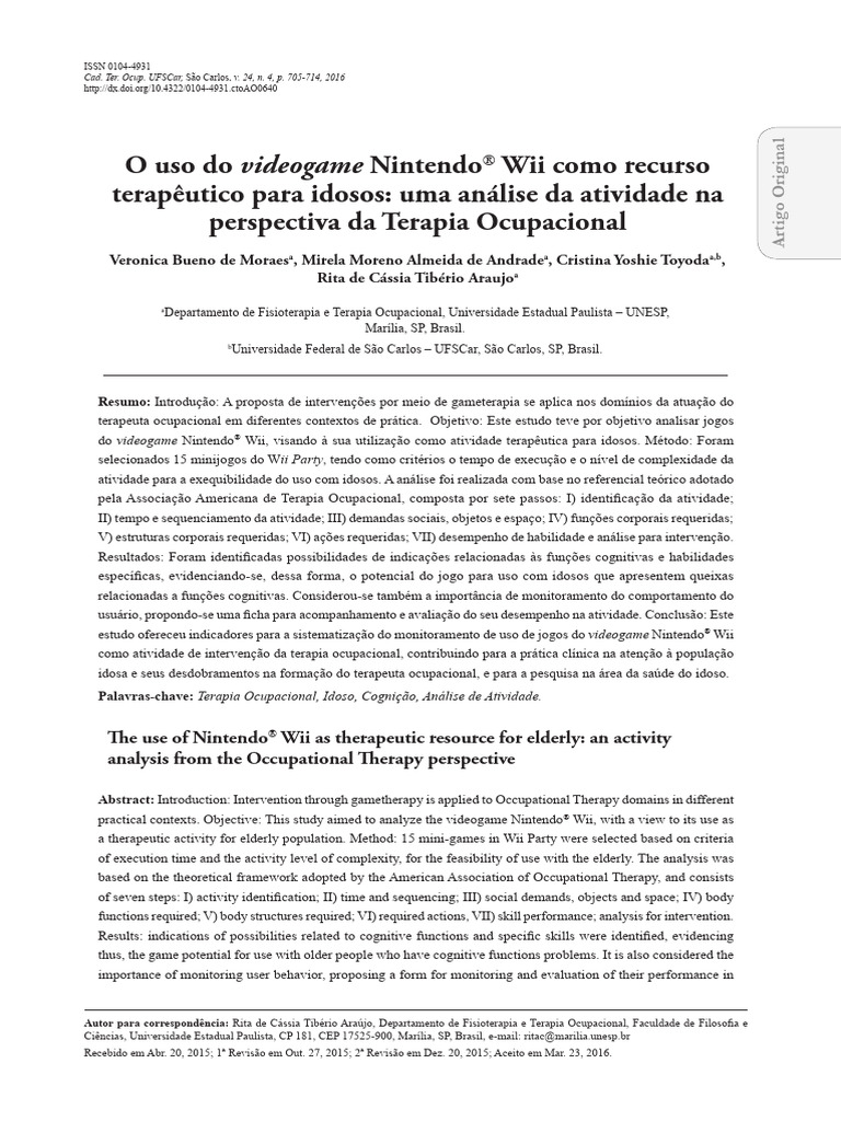O Uso Do Videogame NintendoUo Wii Como Recurso Ter | PDF | Aprendizado | Videogames