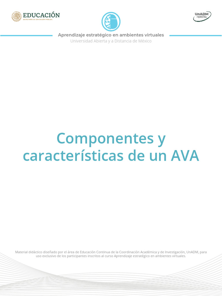 Componentes y Características de Un AVA: Aprendizaje Estratégico en ...