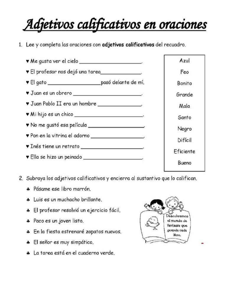 Guía Sobre Adjetivos Calificativos | PDF