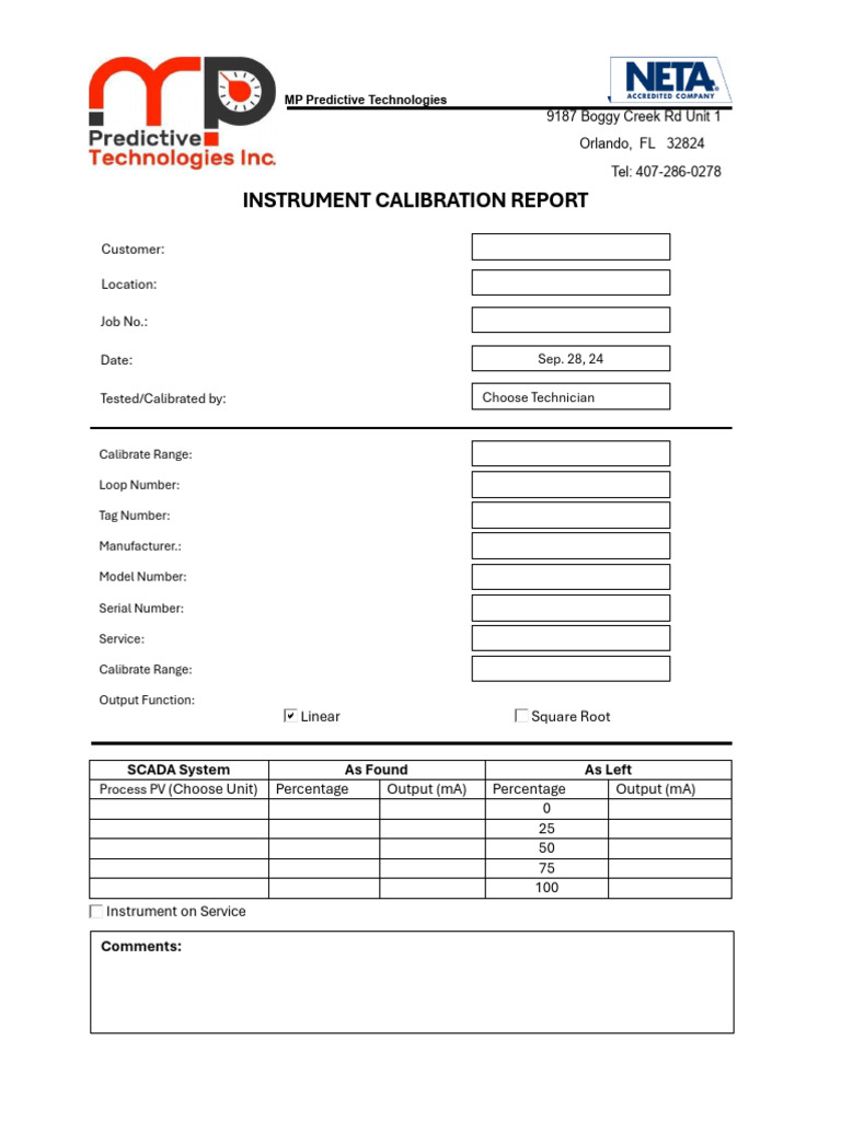 Calibration Form Final 1.0 | PDF